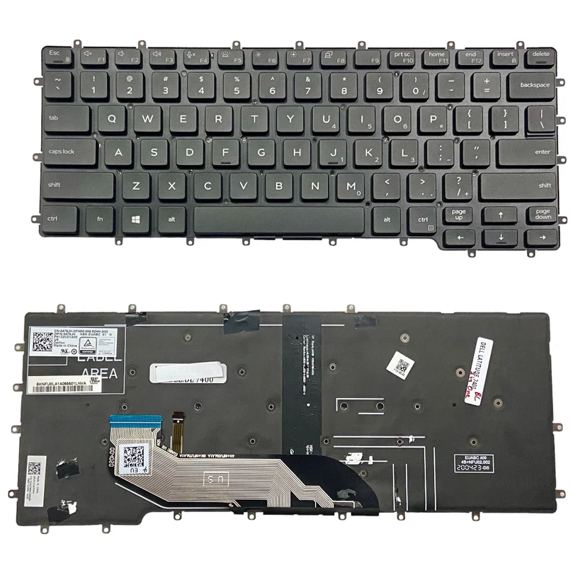 Backlit US Layout Keyboard for Dell Latitude 7400 2-in-1 Laptop ...